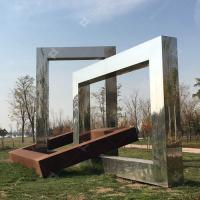China 8m High Curved Corten Steel Garden Sculpture Mirror Stainless Steel Art for sale