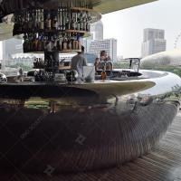 China Stainless Steel Bar Counter Sculpture 4m Diameter Mirror Polished for Gallery for sale