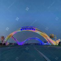 China Large Outdoor Stainless Steel Gate Sculpture 85m Diameter Lacquer Coated Finish for sale