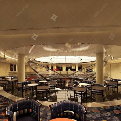 China Mirror Polished 316L Stainless Steel Atrium Sculpture Dia.32.8ft for Yacht Decoration for sale