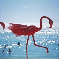 China Stainless Steel Mesh Flamingo Sculpture 3.6m Outdoor Art for Exhibition for sale