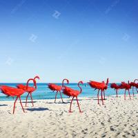 China Stainless Steel Mesh Flamingo Sculpture 3.6m Outdoor Art for Exhibition for sale