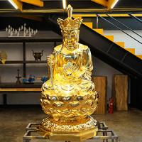 China Custom Gold Leaf Bronze Ksitigarbha Bodhisattva Statue 1.8m Seated Buddha for Temple for sale