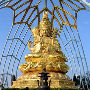 China Golden Coated Large Bronze Buddha Sculpture Customized Design for sale