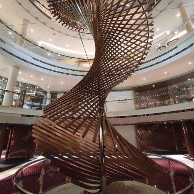 China Painted Stainless Steel Atrium Sculpture 8.7m for Cruise Ship Interior for sale