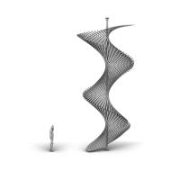 China Painted Stainless Steel Atrium Sculpture 8.7m for Cruise Ship Interior for sale