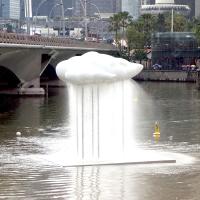 China Singapore s First Floating Stainless Steel Sculpture with Rain Effect for sale