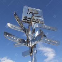 China Stainless Steel Forged Road Sign Sculpture 6m Height 316L Material for Landmark Positioning for sale