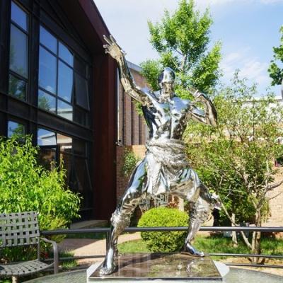 China 316L Stainless Steel Lost Wax Casting Chinese Ancient Warrior Sculpture 0.75m Art Collection for sale