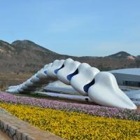 China Outdoor Stainless Steel Urban Sculpture Earth Backbone 28m Long Hand Forged 304 Stainless Steel for sale