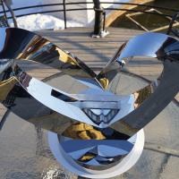 China Mirror Polished Stainless Steel Heart Sculpture 316L Outdoor Art H2ft for sale