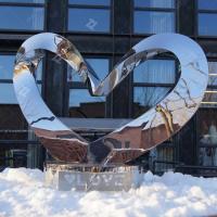 China Mirror Polished Stainless Steel Heart Sculpture 316L Outdoor Art H2ft for sale