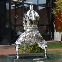 China Stainless Steel Warrior Statue Mirror Polished Cast 316L H2ft Chinese Art Sculpture for sale