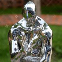 China Stainless Steel Warrior Statue Mirror Polished Cast 316L H2ft Chinese Art Sculpture for sale