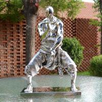 China Stainless Steel Warrior Statue Mirror Polished Cast 316L H2ft Chinese Art Sculpture for sale