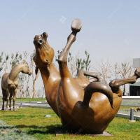 China Life Size Cast Bronze Horse Sculpture Patina Finish 1.8m Outdoor Art for sale