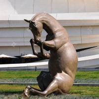 China Life Size Cast Bronze Horse Sculpture Patina Finish 1.8m Outdoor Art for sale