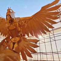 China Large Outdoor Bronze Falcon Sculpture Hand Forging Modern Style for sale