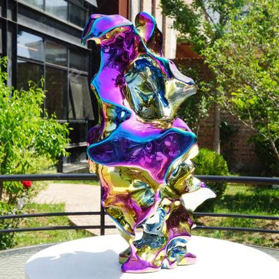 China Colorful Electroplated Stainless Steel 316L Sculpture 50cm High for Indoor Outdoor Decoration for sale