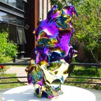 China Colorful Electroplated Stainless Steel 316L Sculpture 50cm High for Indoor Outdoor Decoration for sale