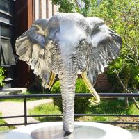 China Mirror Polished Stainless Steel Elephant Sculpture H1.6ft Home Decoration for sale
