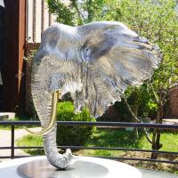 China Mirror Polished Stainless Steel Elephant Sculpture H1.6ft Home Decoration for sale