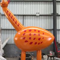 China 316L Stainless Steel Painted Giraffe Sculpture 2.4m for Public Decoration for sale