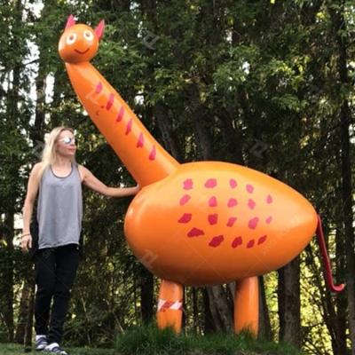 China 316L Stainless Steel Painted Giraffe Sculpture 2.4m for Public Decoration for sale