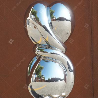 China Mirror Polished Stainless Steel Abstract Art Sculpture Twisted H1.1ft for Collection for sale
