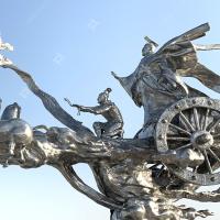 China Large Outdoor Cast Stainless Steel 316L Urban Art Sculpture H6m Polished Finish for sale