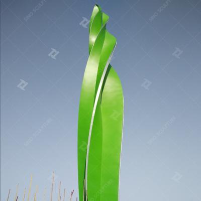 China Green Painted 316L Stainless Steel Growth Sculpture 25m Outdoor Art for sale