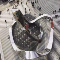 China Polished Modern Stainless Steel Sculpture For Square Decoration for sale