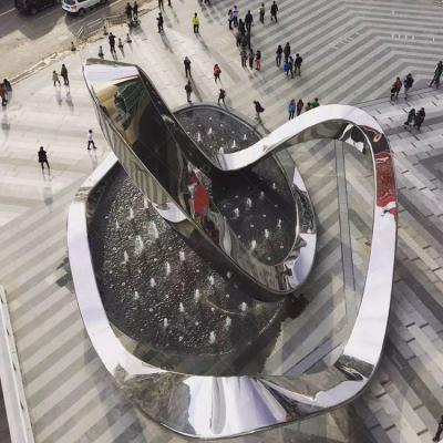 China Polished Modern Stainless Steel Sculpture For Square Decoration for sale