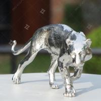 China Cast Stainless Steel Cheetah Sculpture H1.6ft Mirror Polished Garden Art for sale