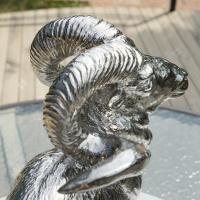 China Stainless Steel Sheep Garden Statue 0.5m Outdoor Metal Animal Sculpture Mirror Polished for sale