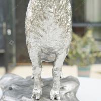 China Stainless Steel Goat Sculpture 316L Mirror Polished Outdoor Garden Art 0.5m for sale