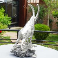 China Stainless Steel Goat Sculpture 316L Mirror Polished Outdoor Garden Art 0.5m for sale