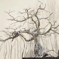 China Commissioned Mirror Polished Casting Stainless Steel Little Tree Sculpture for sale