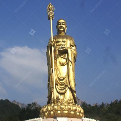 China Large Gold Leaf Buddha Outdoor Statue 450cm High Bronze Sculpture Singapore for sale