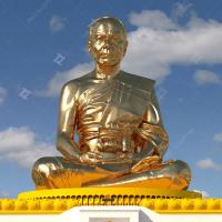 China Giant Bronze Buddha Statue Customized Spray Paint Finish With Gold Leaf Surface for sale