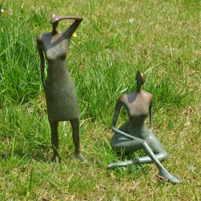 China Bronze Monumental Sculpture The Travellers 36.8cm Patina Finish Cast Statue for sale