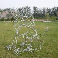 China Stainless Steel 316L Tiger Sculpture Outdoor Decoration 1.8m Hand-Forged Pipe Art for sale