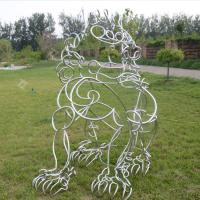 China Stainless Steel 316L Tiger Sculpture Outdoor Decoration 1.8m Hand-Forged Pipe Art for sale