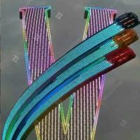 China V Shape Modern Stainless Steel Sculpture With LED Decoration for sale