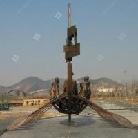 China Customized Large Casted Bronze Boat Statue For Outdoor Decoration for sale