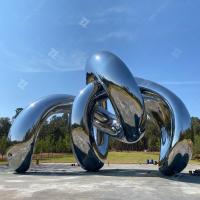 China Custom Large Stainless Steel 316L Mirror Polished Crab Sculpture 13.8m High for Outdoor Decoration for sale