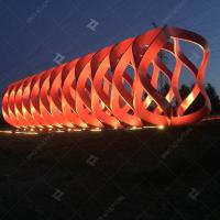 China Large Stainless Steel Light Sculpture 24m Red Painted Outdoor Decoration for sale
