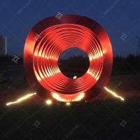 China Large Stainless Steel Light Sculpture 24m Red Painted Outdoor Decoration for sale