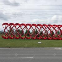 China Large Stainless Steel Light Sculpture 24m Red Painted Outdoor Decoration for sale