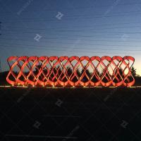China Large Stainless Steel Light Sculpture 24m Red Painted Outdoor Decoration for sale